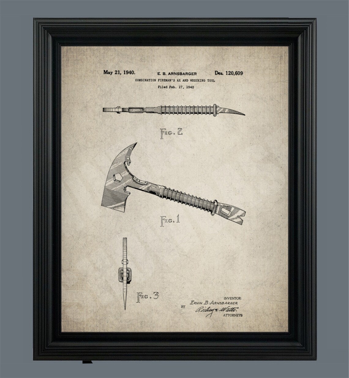 Vintage Fire Axe Fireman's Axe Antique Patent Print | Etsy