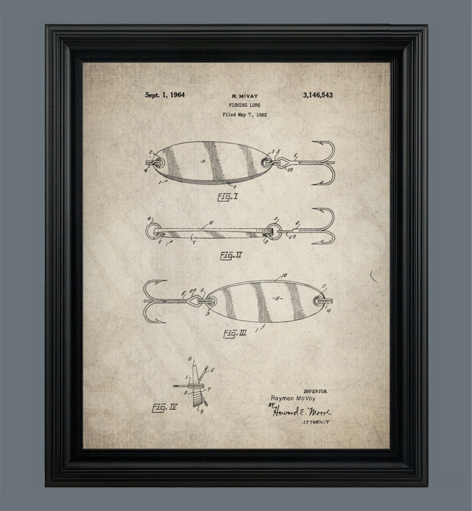 Vintage Fishing Lure Antique Patent Print Fishing Tackle - Etsy