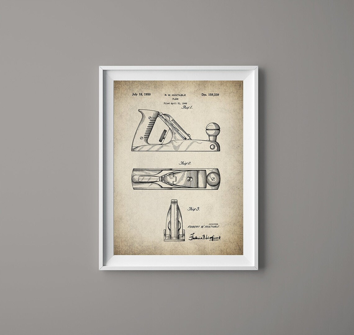 Vintage Hand Wood Plane for Woodworking Patent Print | Etsy