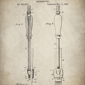 Soldering Iron Patent Print - Vintage Soldering Iron - Solder Iron ...
