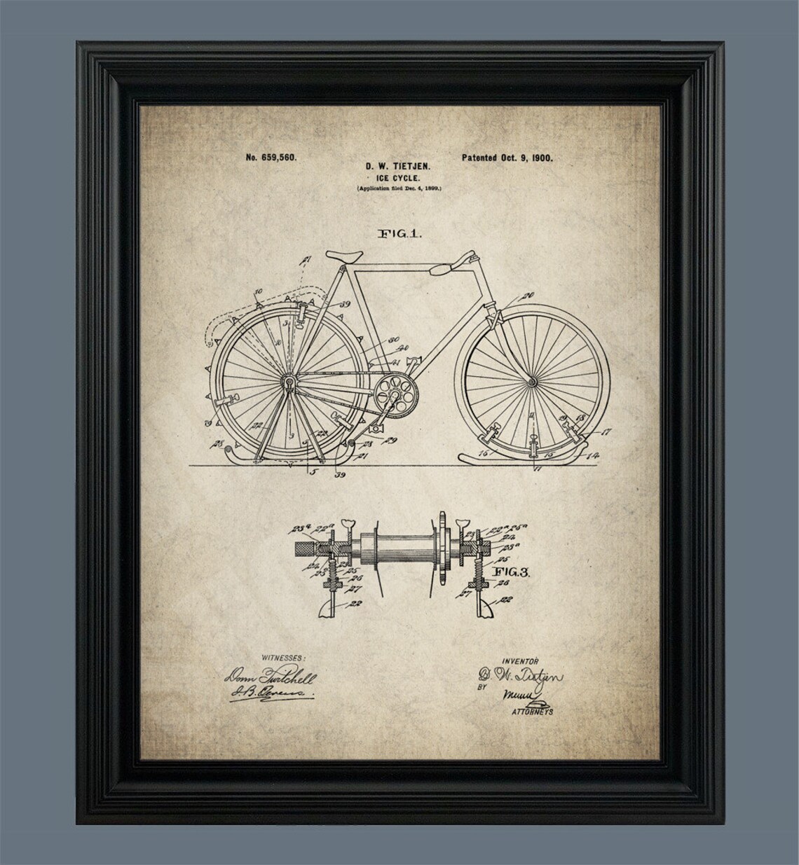 Vintage Bicycle Patent Print Bicycle Patent Bicycle Art - Etsy