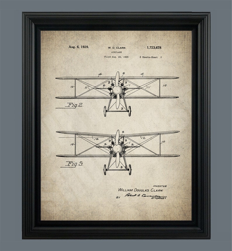 Biplane Patent Print Airplane Poster Aviation Art - Etsy