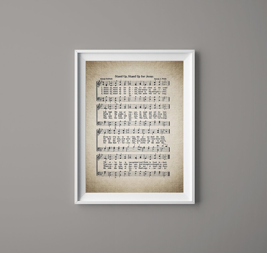Stand Up, Stand up for Jesus Hymn Print - Wall Art - Sheet Music- Home ...