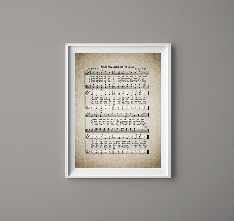 Stand Up, Stand up for Jesus Hymn Print - Wall Art - Sheet Music- Home ...