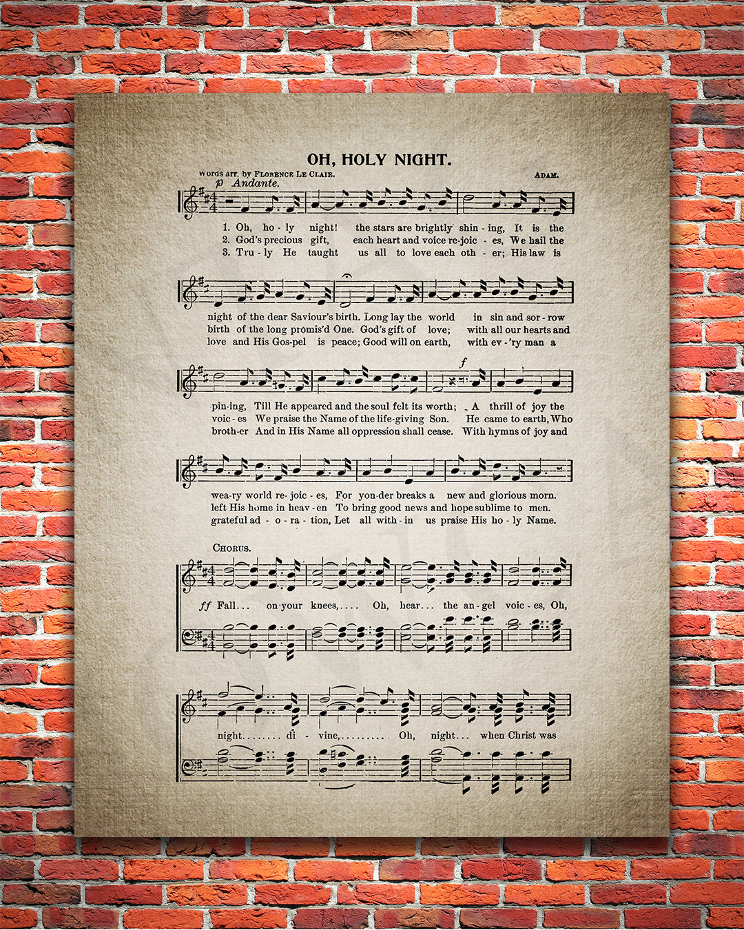 Oh, Holy Night Christmas Song Print Christmas Sheet Sheet Music Home ...