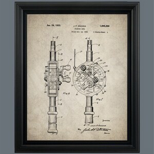 Vintage Fishing Rod & Reel Gear Tackle - Patent Print- Instant Download ...