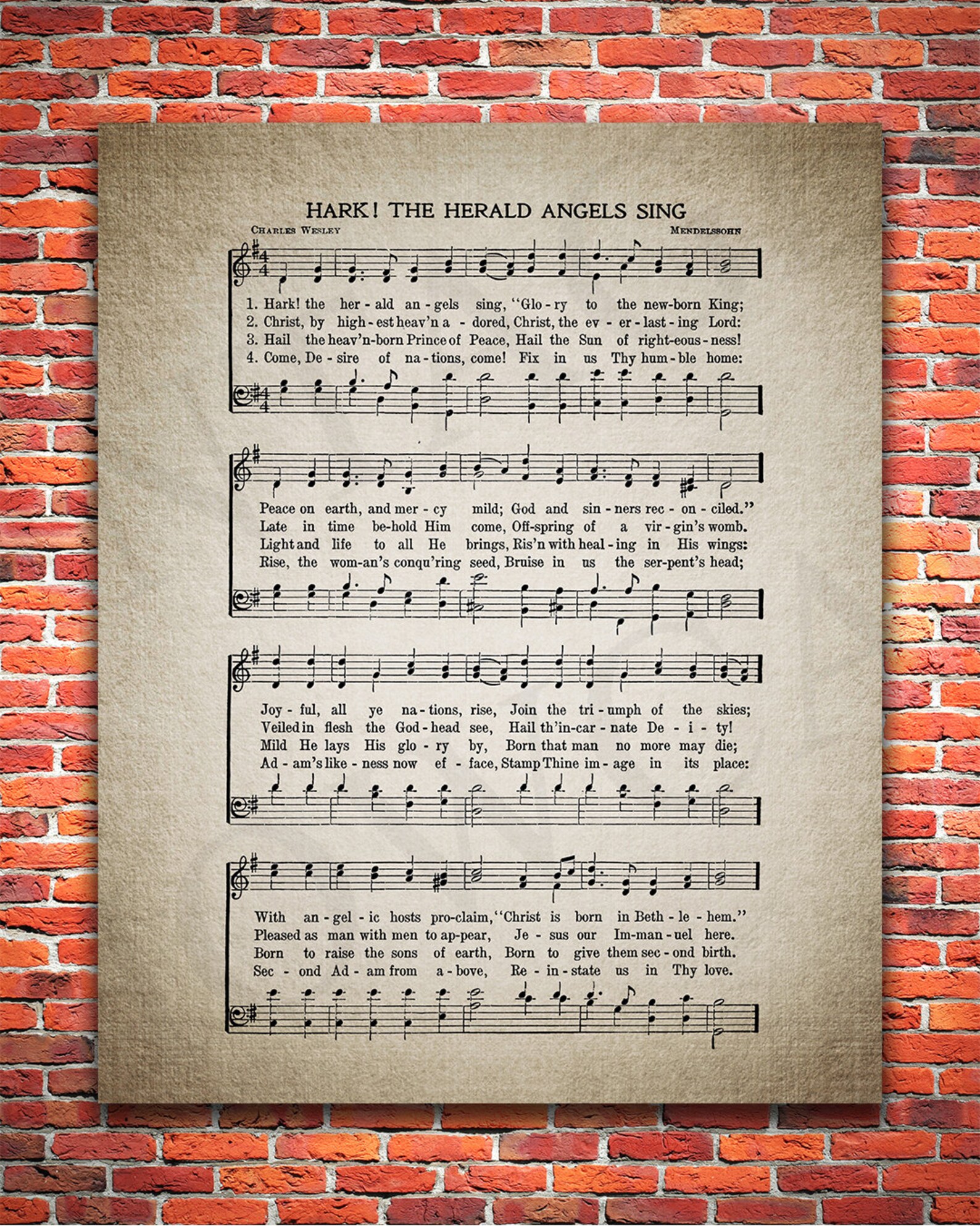 Hark the Herald Angels Sing Christmas Song Print Christmas - Etsy