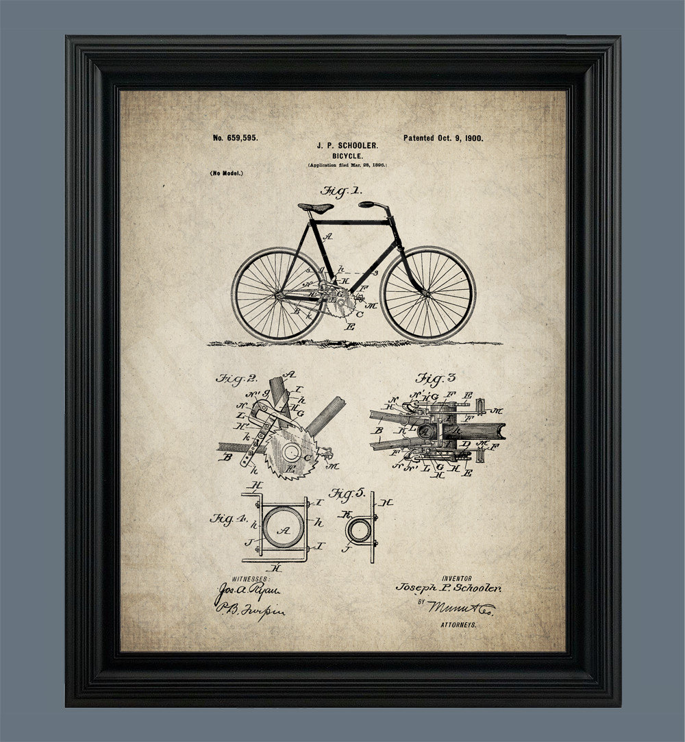Vintage Bicycle Patent Print - Bicycle Art - Bicycle Poster - Bicycle ...