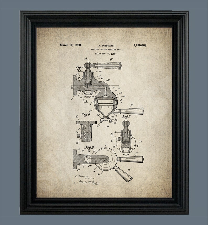 Espresso Machine Patent Print Art Vintage Espresso Machine - Etsy