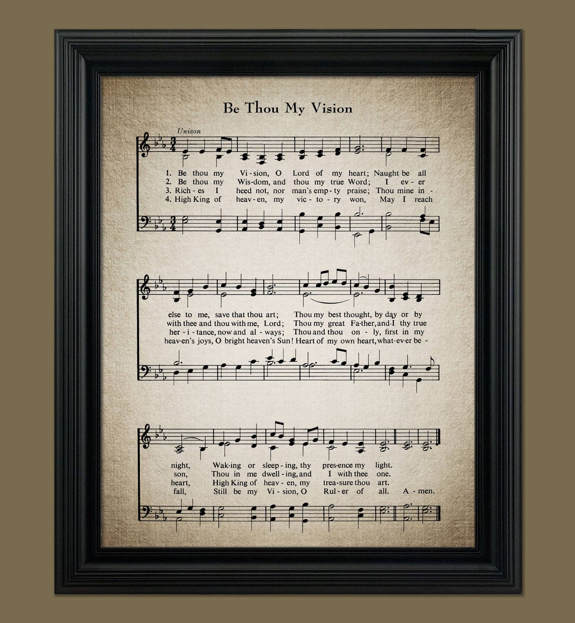 Be Thou My Vision Hymn Print Sheet Music Wall Art Home - Etsy