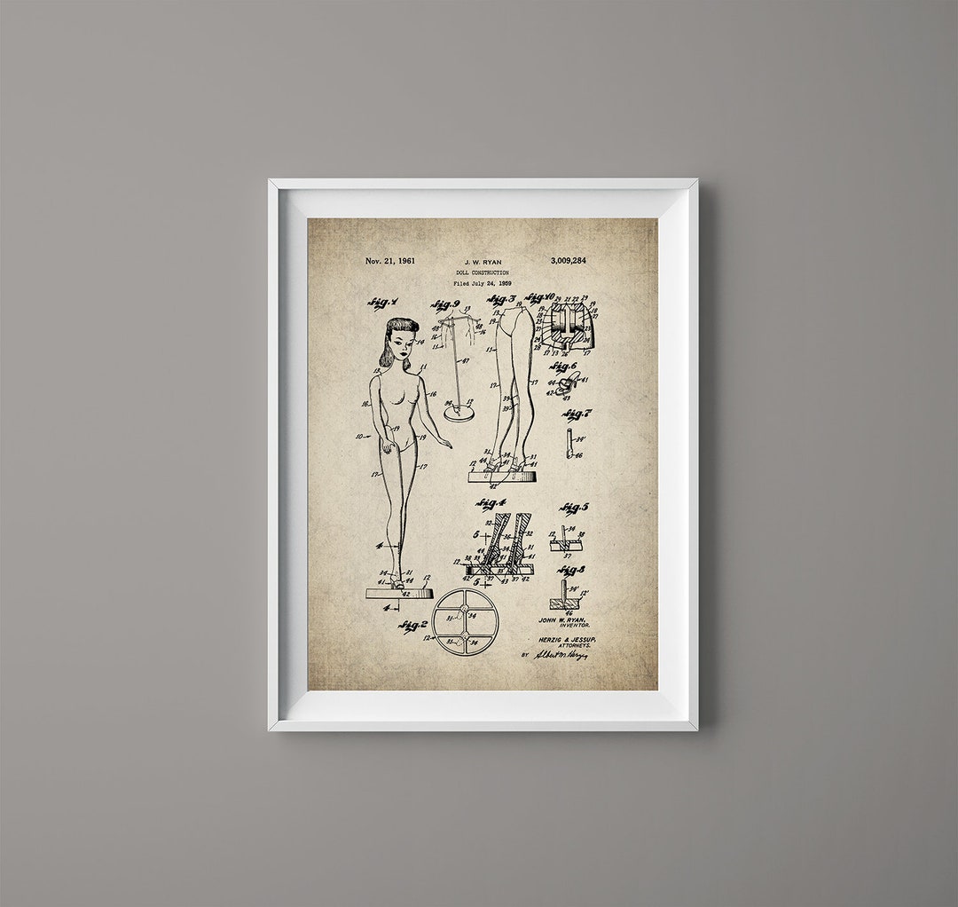 Unattainable Beauty Standard Doll Patent Print - 1961 Doll - Doll Wall ...