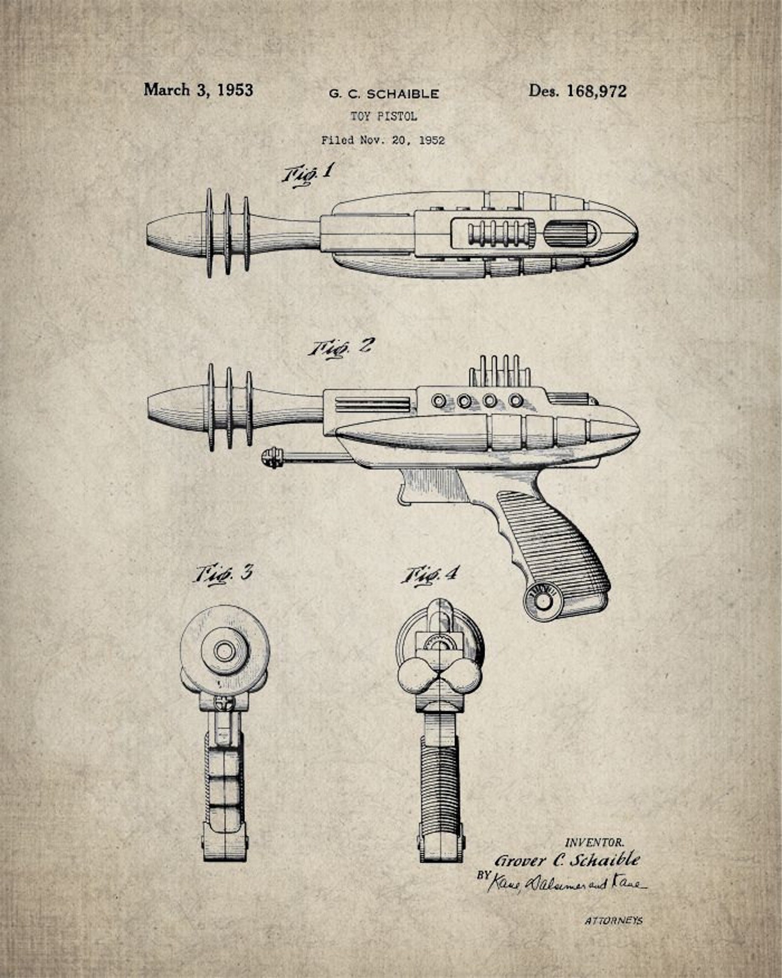 Vintage Toy Ray Gun Patent Print Poster Instant Download - Etsy Denmark