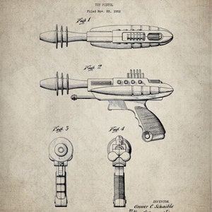 Vintage Toy Ray Gun Patent Print Poster Instant Download - Etsy