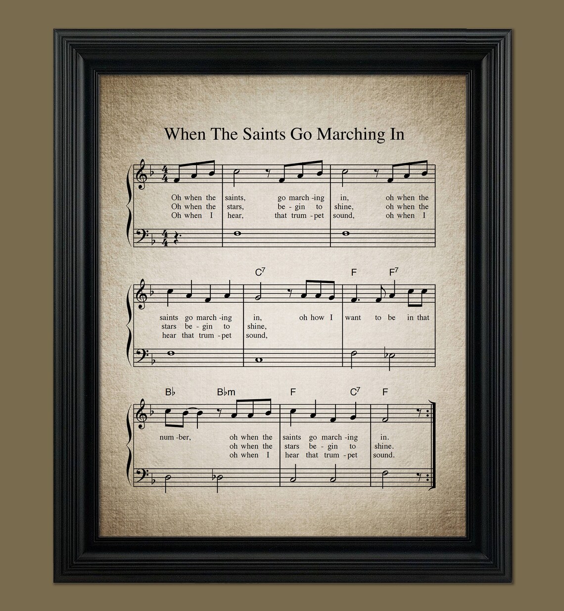 When the Saints Go Marching in Hymn Print Hymnal Sheet Sheet - Etsy