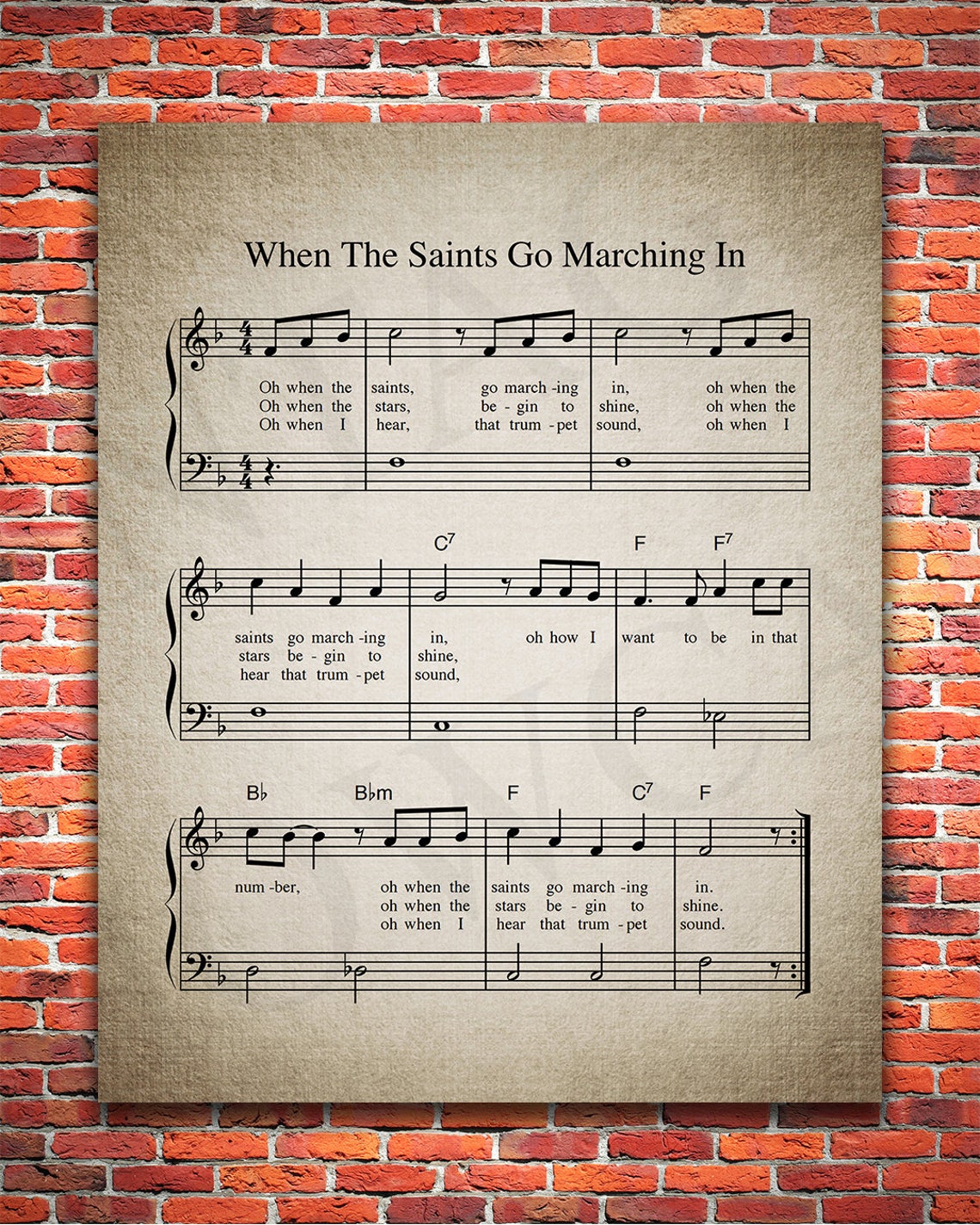 When the Saints Go Marching in Hymn Print Hymnal Sheet Sheet - Etsy