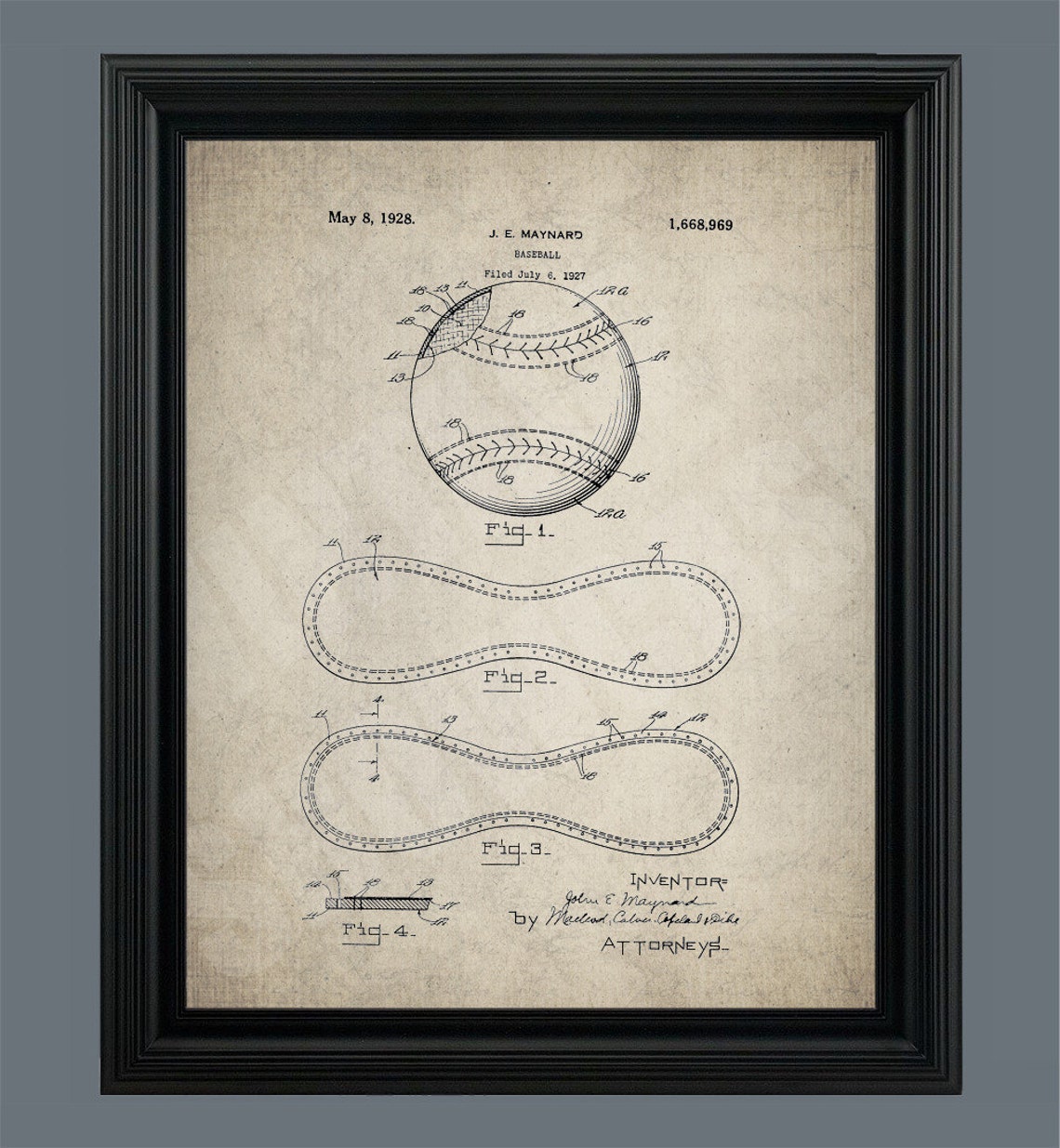 Vintage Baseball Patent Poster Print Baseball Patent - Etsy