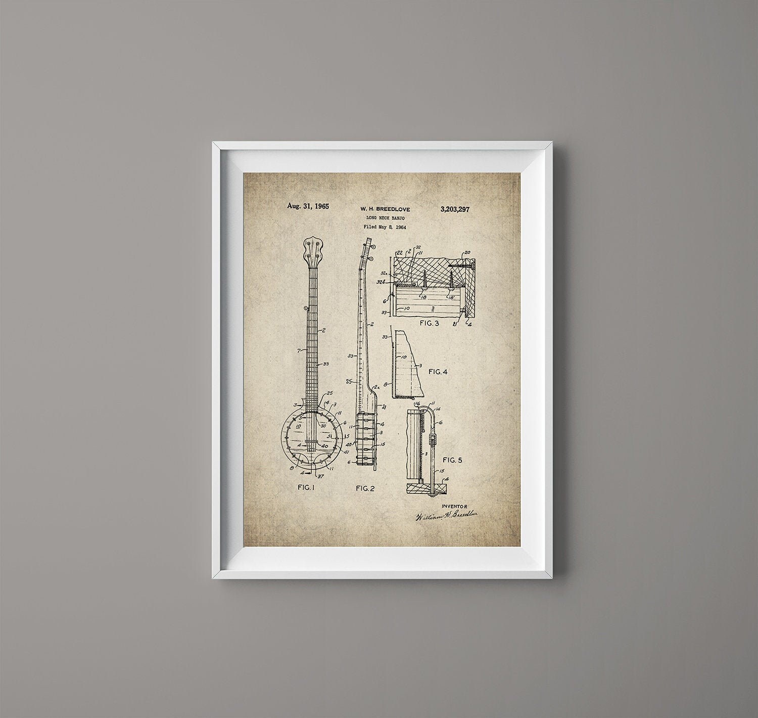 Vintage Banjo Patent Print Patent Print Poster Banjo - Etsy