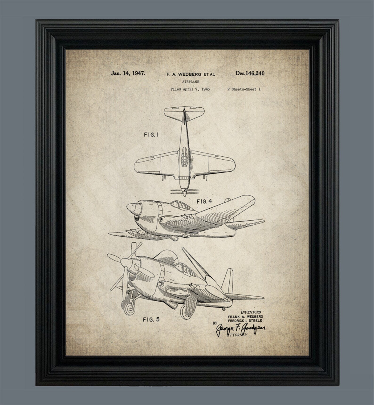 Airplane Patent Print - Airplane Poster - Aviation Art - Propeller ...