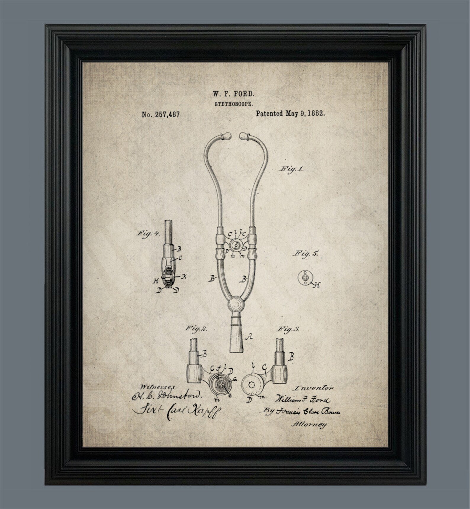 Vintage Stethoscope Patent Poster Print - Doctors Stethoscope - Nurses ...
