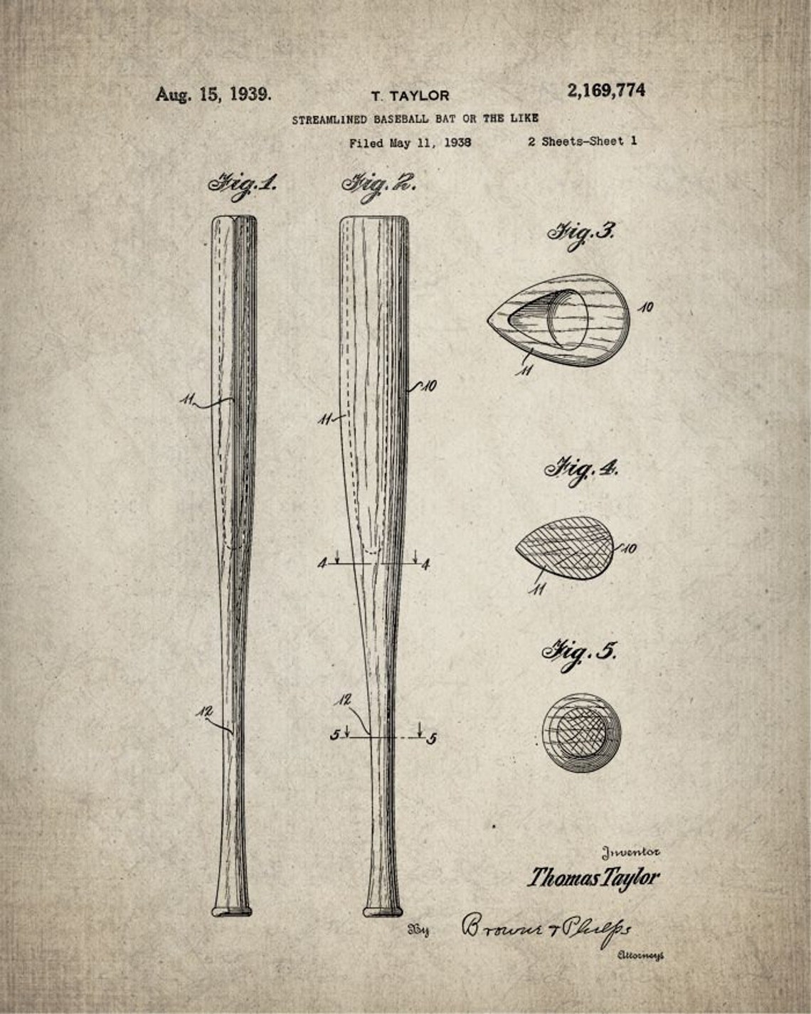 Vintage Baseball Bat Patent Print Poster Baseball Bat Patent - Etsy