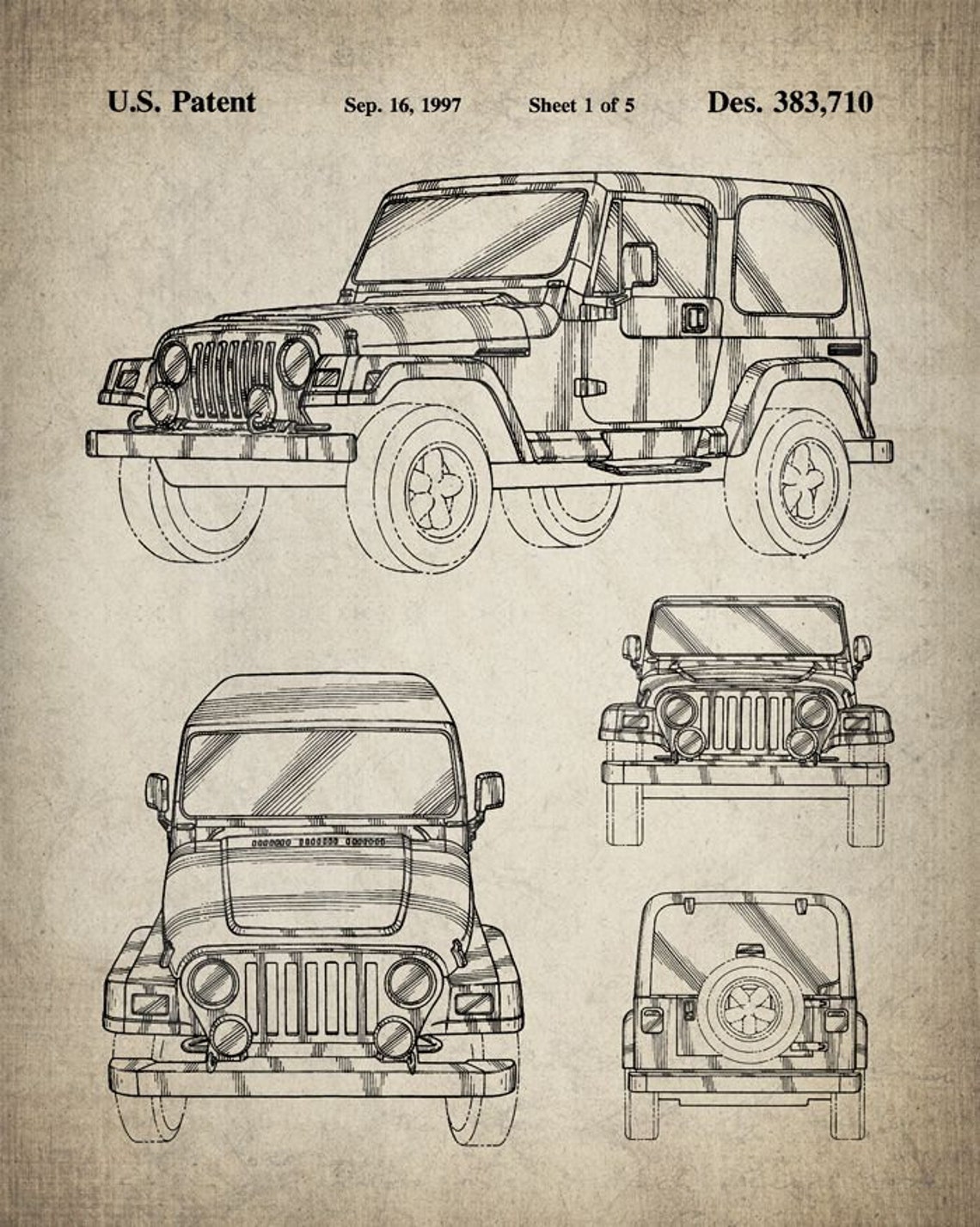 Vehicle Patent Print Four Wheel Drive 4x4 Poster Guy - Etsy