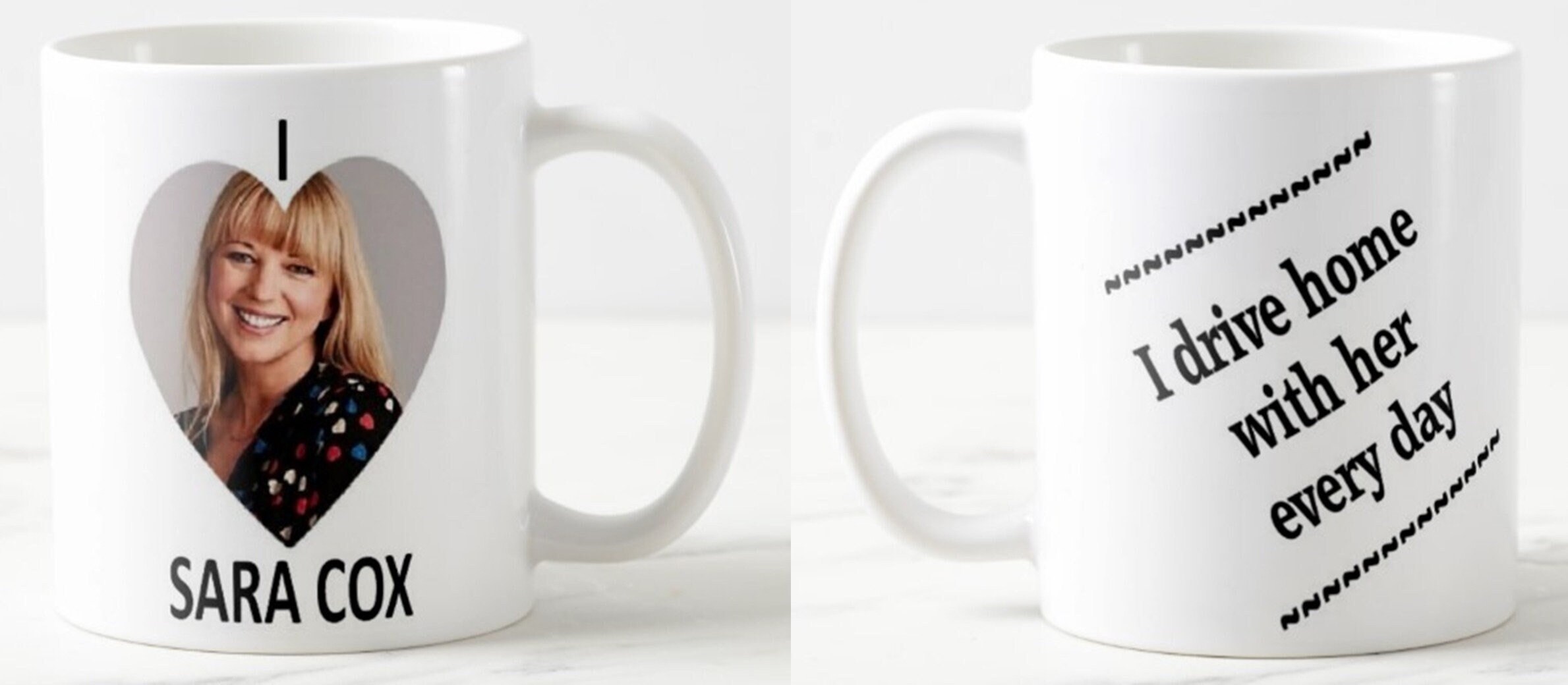 I Love heart Sara Cox MUG Gift for Fan of Popular Bbc Radio 2 Drivetime ...