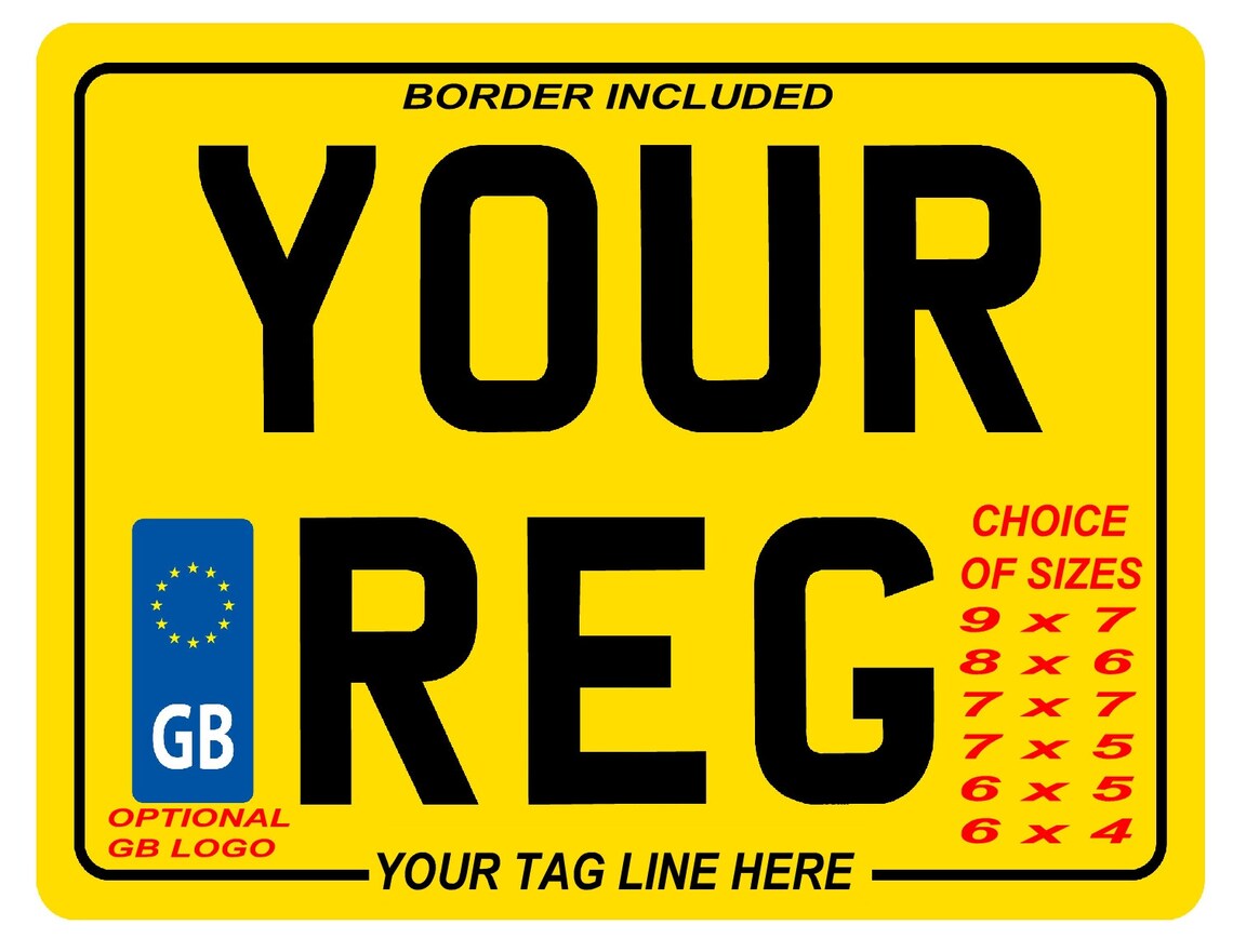 UK Type Motorcycle Rear Number No Plate Non-legal SHOW PLATES - Etsy UK