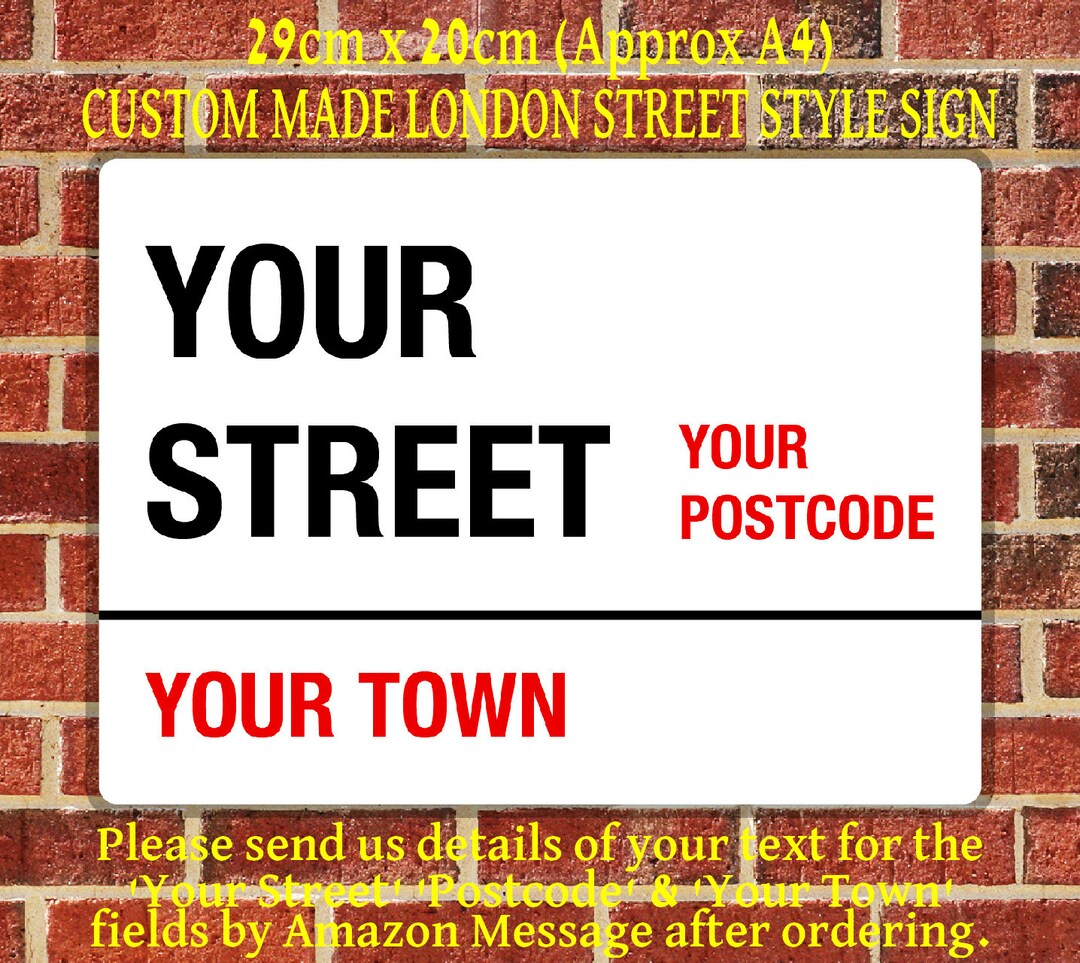 LONDON STREET Style Metal SIGN Personalised With Your Street / Road ...