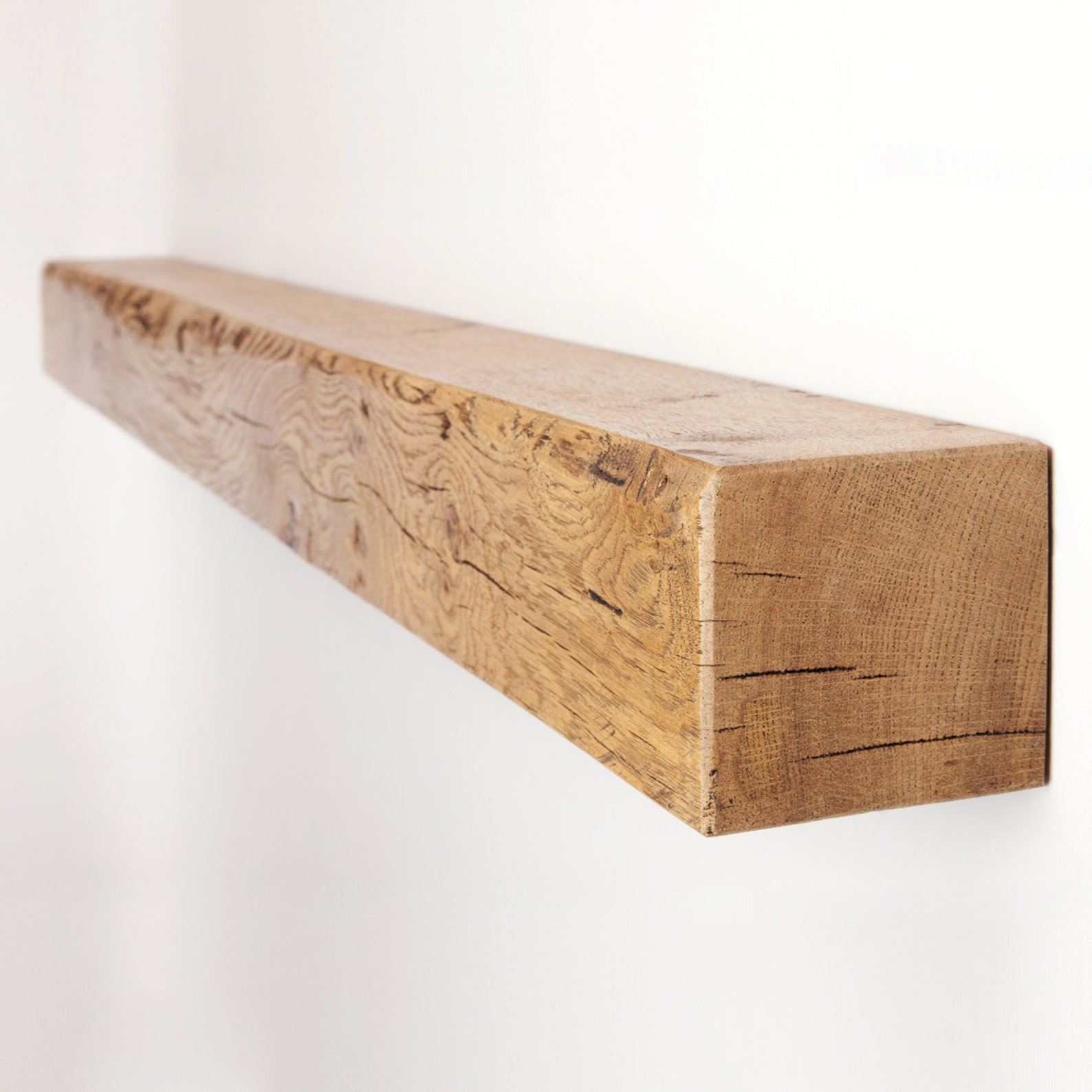 Floating Mantel Shelf Made From Chunky Solid Oak With a Choice - Etsy UK