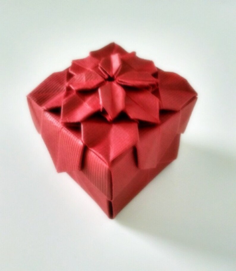 Origami Flower Box With a Lid (2 Square Pieces of Paper) - Etsy