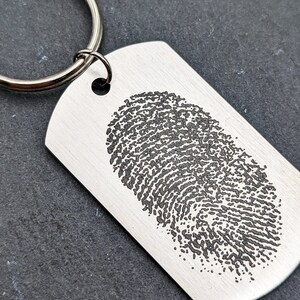 Personalised Fingerprint Keyring Laser Engraved Stainless Steel and ...