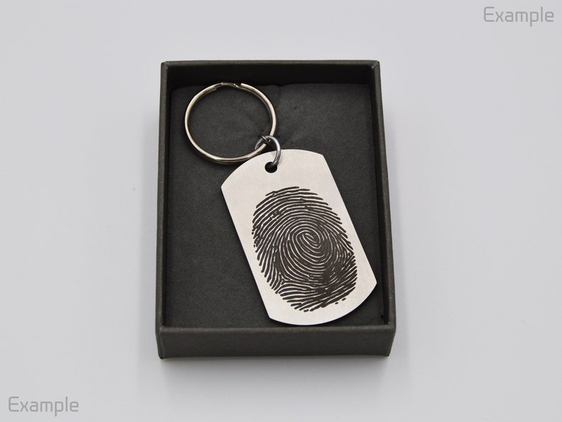 Personalised Fingerprint Keyring Laser Engraved Stainless - Etsy