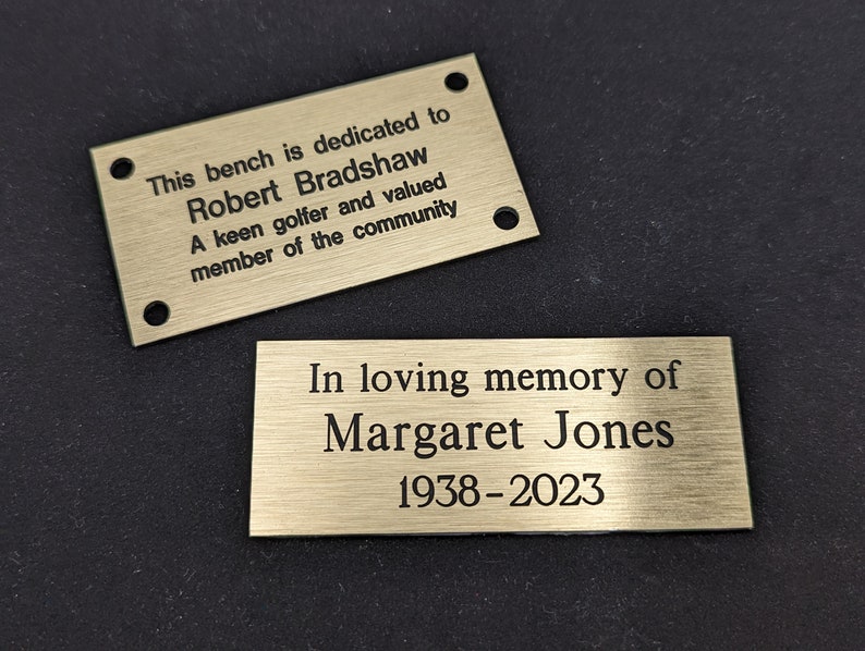 Personalised Memorial Plaques. Indoor or Outdoor Use, Adhesive or Screw ...