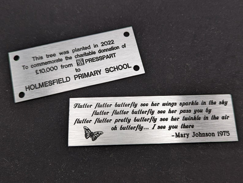 Personalised Memorial Plaques. Indoor or Outdoor Use, Adhesive or Screw ...
