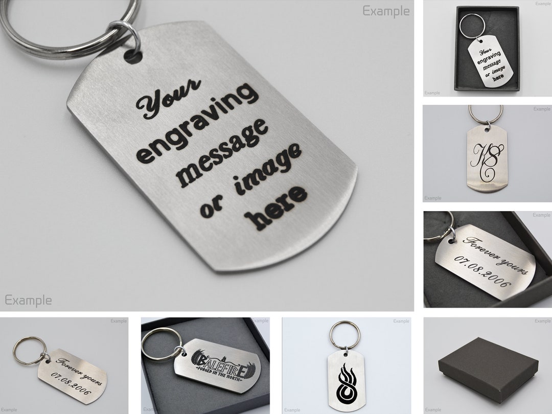 Personalised Laser Engraved Stainless Steel Key Ring and Gift Box ...