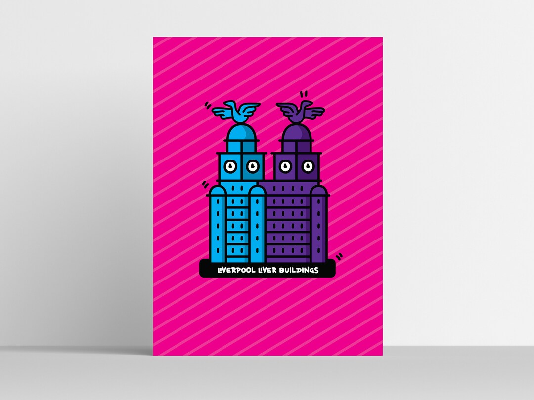 Liverpool Liver Bird Illustration Pop Art Cartoon Print - Gift for Any ...