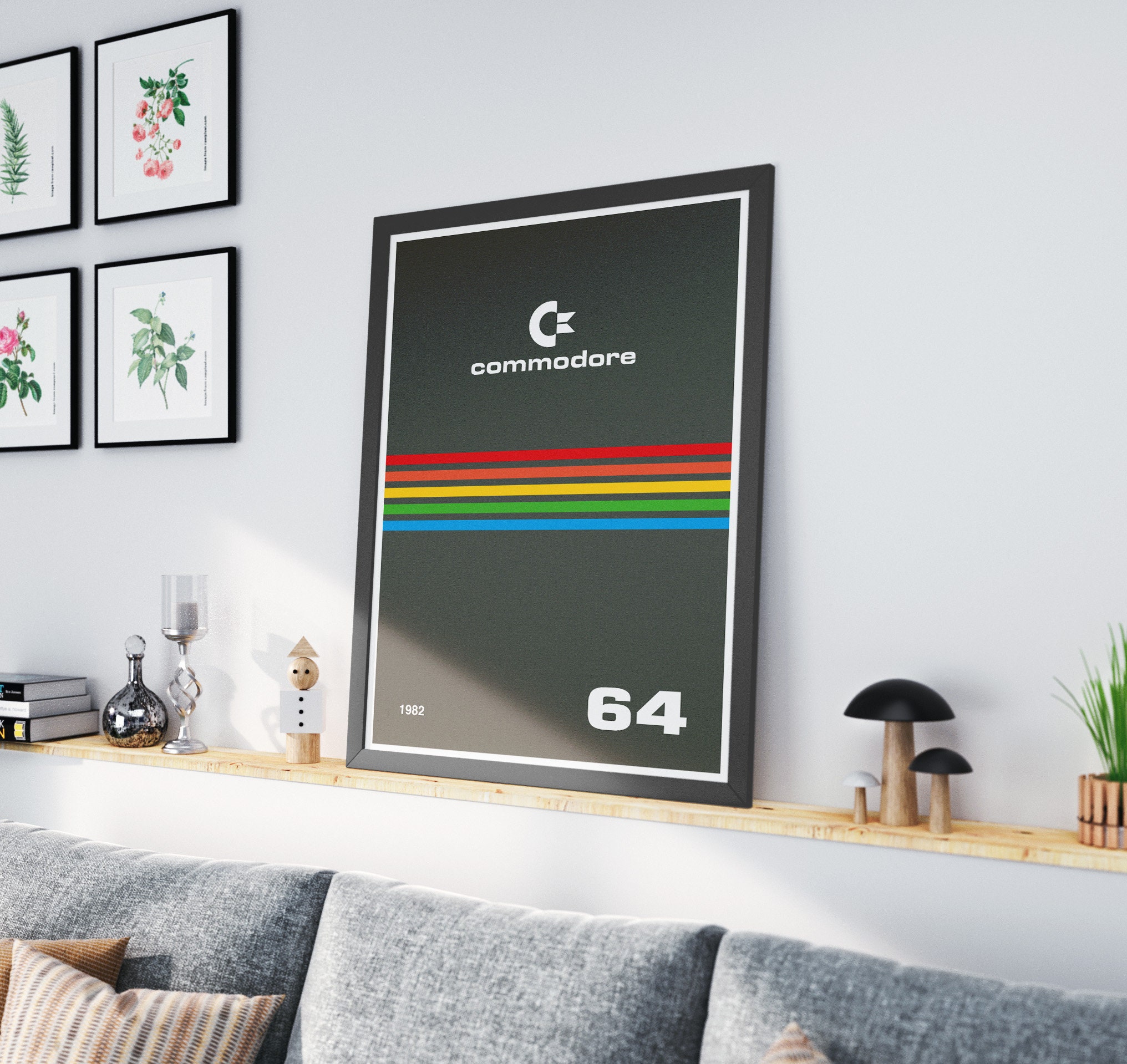Vintage Vibes Illustrated Commodore 64 Retro Computer Print - Nostalgic ...