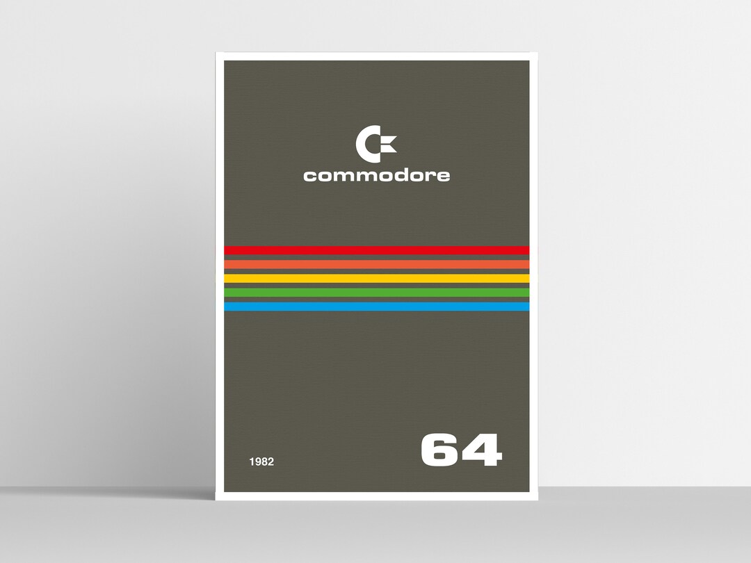 Vintage Vibes Illustrated Commodore 64 Retro Computer Print - Nostalgic ...
