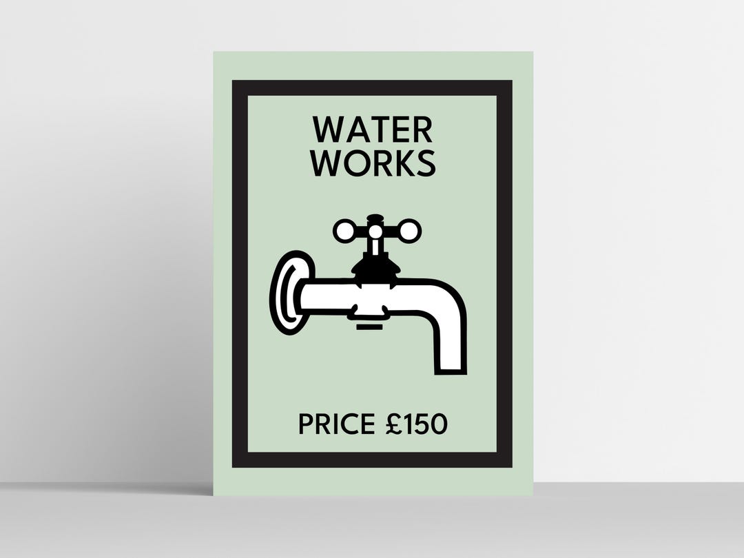 Monopoly Water Works Poster - Fun & Colorful Wall Art - Perfect for ...