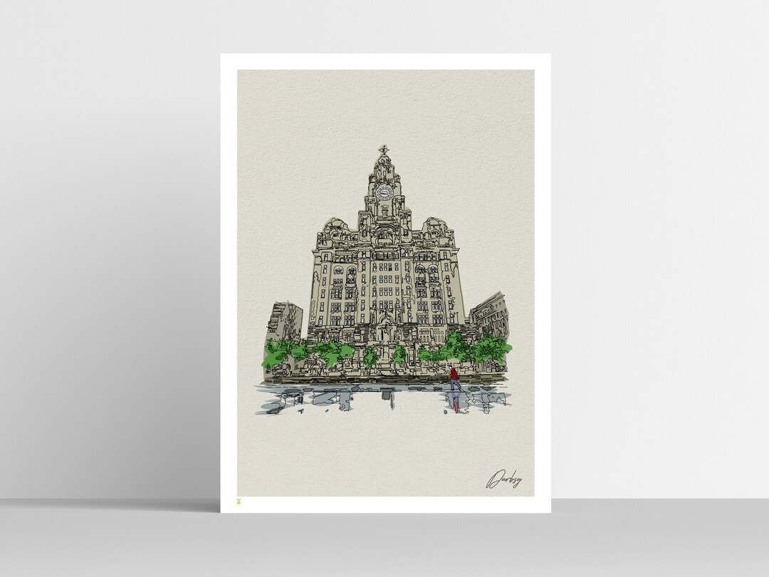Limited Edition of 100 Liver Buildings Illustrated Prints - Etsy