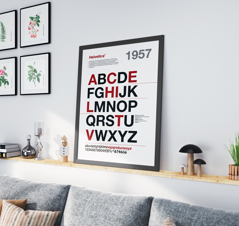 Helvetica Typography Poster - Modern Minimalist Wall Art Print for a ...