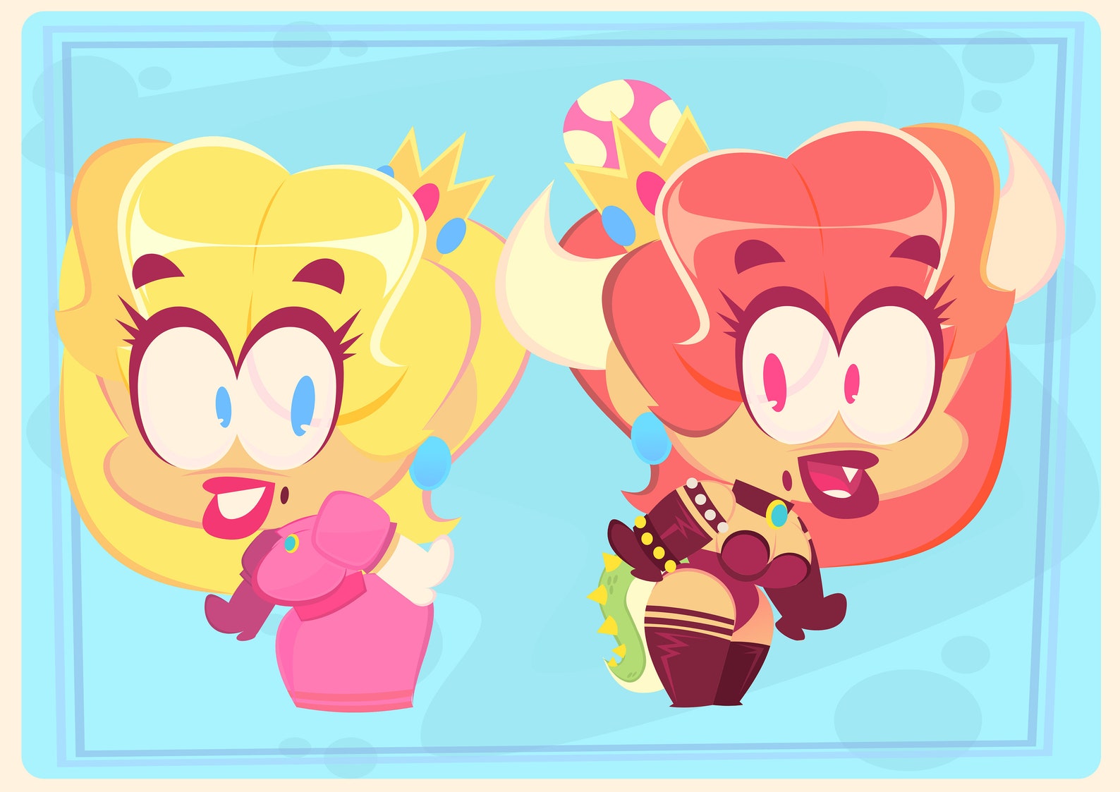 Peach X Bowsette A3 Poster - Etsy