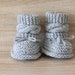 Gray Baby Booties, Unisex Baby Booties, Knitted Booties, Baby Boy ...