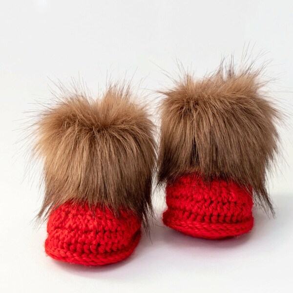 Red Baby Booties - Etsy