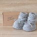 Gray Baby Booties, Unisex Baby Booties, Knitted Booties, Baby Boy ...