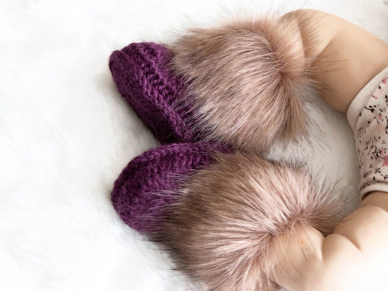 Grape Purple Baby Booties Fur Booties Baby Girl Booties - Etsy