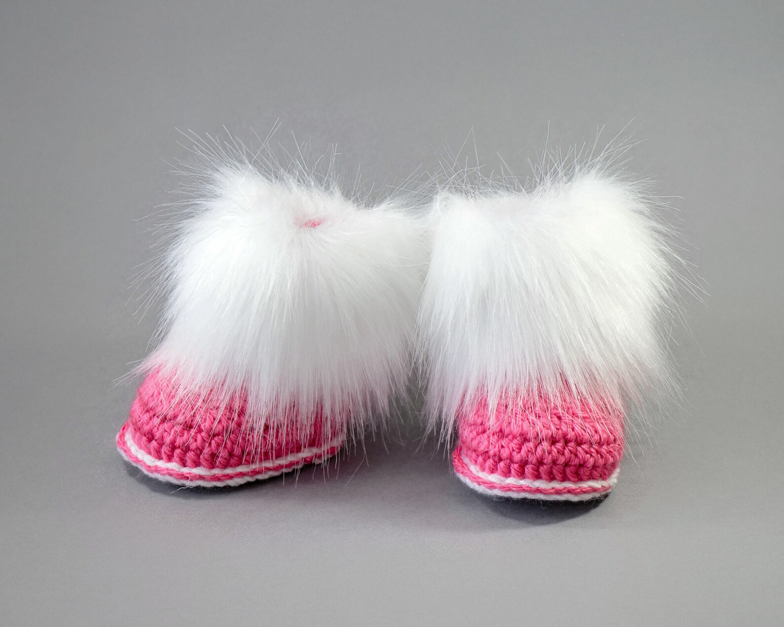 Raspberry Pink Baby Girl Faux Fur Booties Baby Girl Booties - Etsy