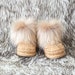 Fur Winter Booties, Neutral Fur Booties, Baby Booties, Gold Booties ...