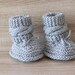 Gray Baby Booties, Unisex Baby Booties, Knitted Booties, Baby Boy ...