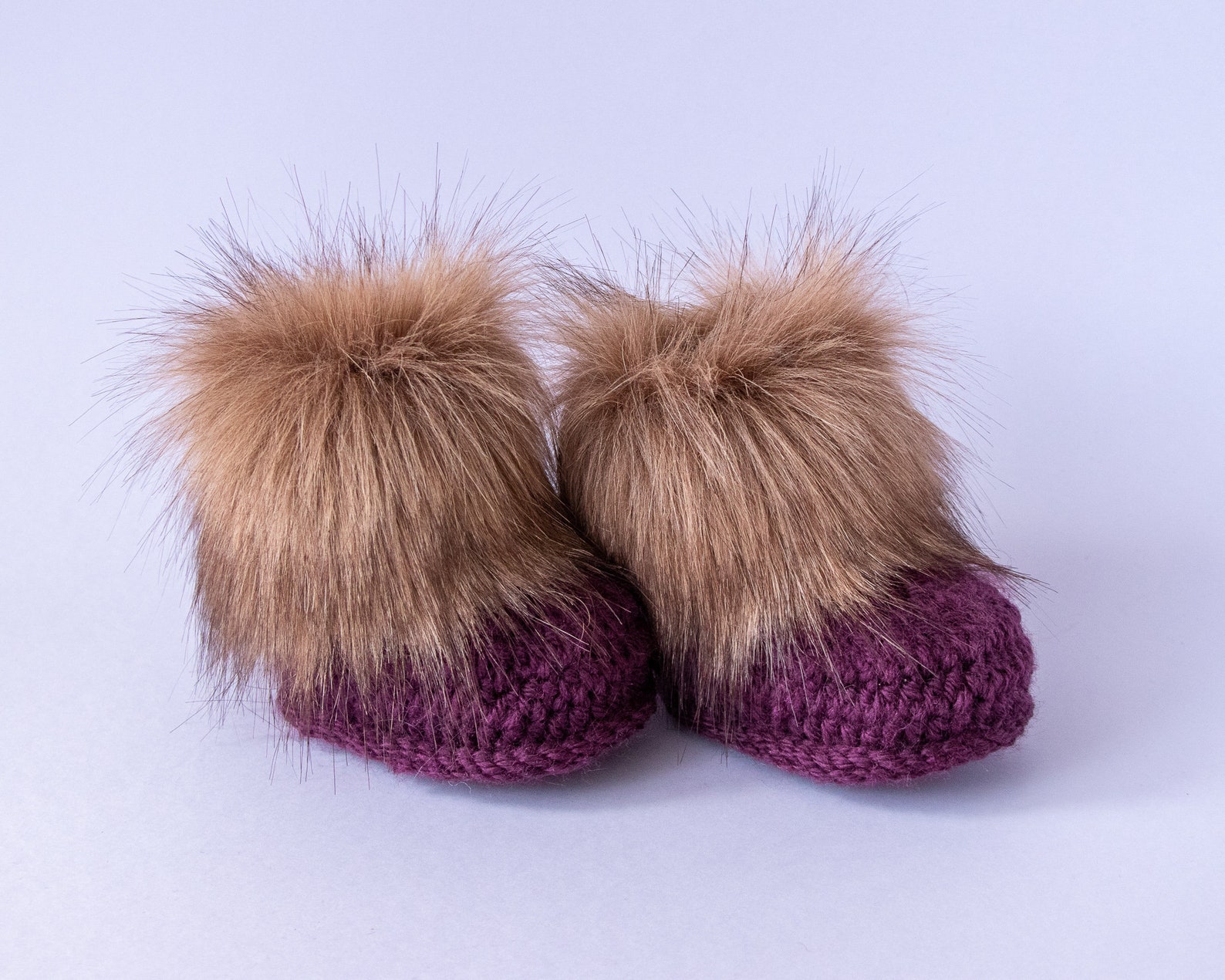 Grape Purple Baby Booties Fur Booties Baby Girl Booties - Etsy